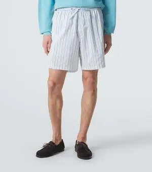 UMIT BENAN Striped Silk-cotton Shorts