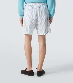 UMIT BENAN Striped Silk-cotton Shorts