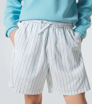 UMIT BENAN Striped Silk-cotton Shorts