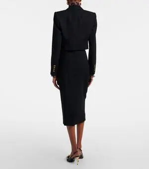 Dolce & Gabbana Wool-blend Pencil Skirt - Black