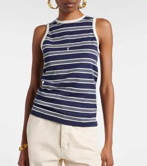 Saint Laurent Cassandre Striped Tank Top