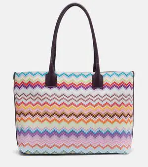 Missoni Zigzag Leather-trimmed Lame Tote Bag