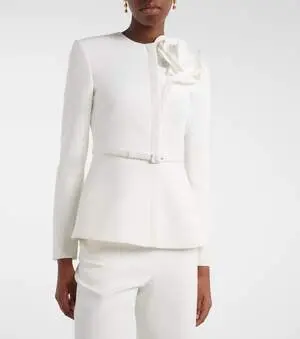 Roland Mouret Floral-appliqué Crêpe Jacket