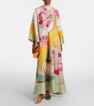 La DoubleJ Magnifico Floral Silk Twill Maxi Dress