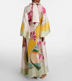 La DoubleJ Magnifico Floral Silk Twill Maxi Dress