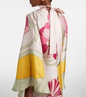 La DoubleJ Magnifico Floral Silk Twill Maxi Dress