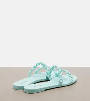 AQUAZZURA Infinity Chain Jelly Slides - Blue