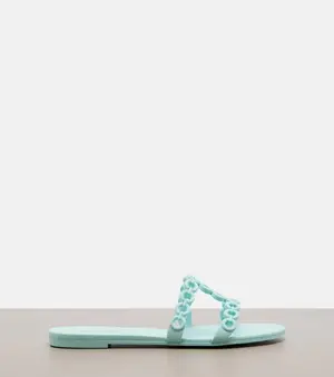 AQUAZZURA Infinity Chain Jelly Slides - Blue