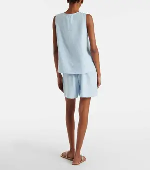 Asceno Dallas Linen Shorts - Blue