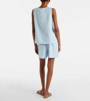 Asceno Dallas Linen Shorts - Blue
