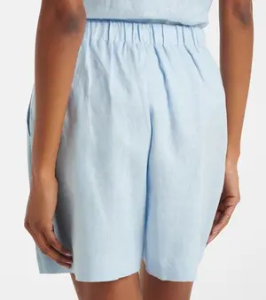 Asceno Dallas Linen Shorts - Blue