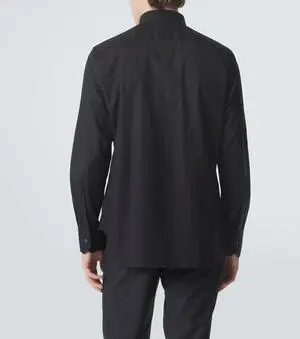 Zegna Cotton-blend Poplin Shirt - Black