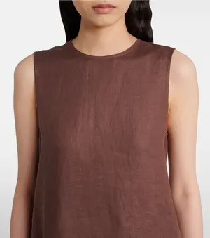 Asceno Tallin Linen Maxi Dress - Brown