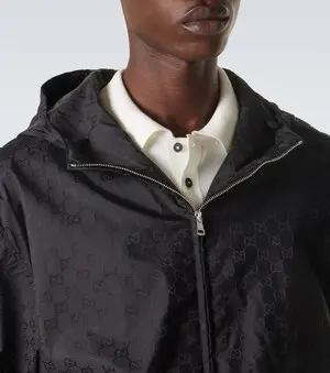 Gucci Gg Jacquard Hooded Jacket
