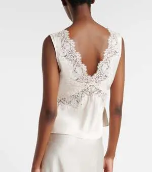 Rixo Emmie Lace-trimmed Top - White