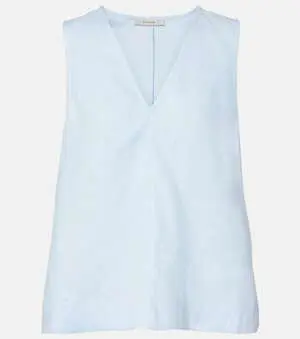 Asceno Manta Linen Top - Blue