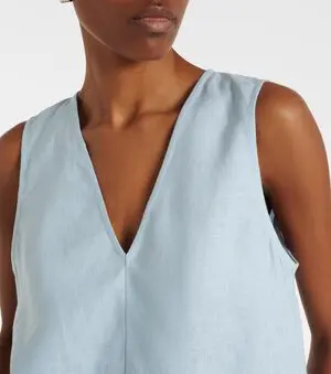 Asceno Manta Linen Top - Blue