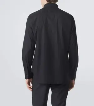 Zegna Cotton-blend Poplin Shirt - Black