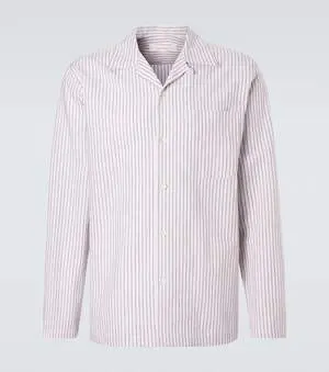 UMIT BENAN Havana Striped Linen And Cotton Shirt - Brown