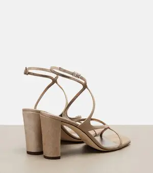 JIMMY CHOO Azie Suede Sandals - Beige