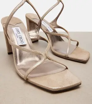 JIMMY CHOO Azie Suede Sandals - Beige