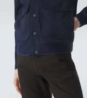 Canali Suede Bomber Jacket - Blue