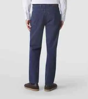 Zegna Roccia Slim Fit Cotton Jeans - Blue