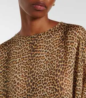 Roberto Cavalli Leopard-print Silk Kaftan