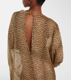 Roberto Cavalli Leopard-print Silk Kaftan