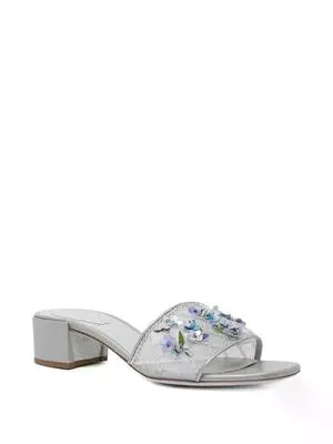 Rene Caovilla 40mm Floral-appliqué Sandals