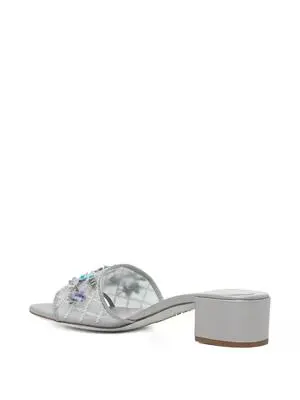 Rene Caovilla 40mm Floral-appliqué Sandals