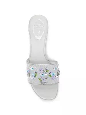 Rene Caovilla 40mm Floral-appliqué Sandals