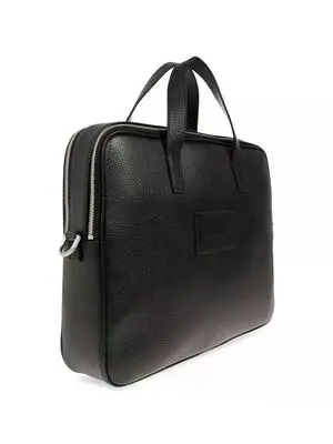 Emporio Armani Embossed Bovine Leather Briefcase