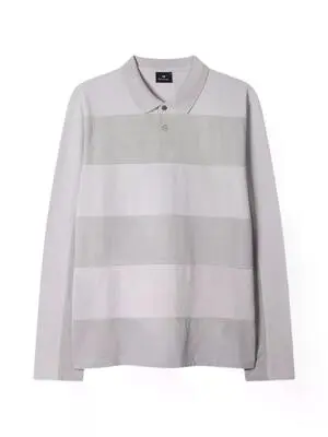 Paul Smith Block Stripe Rugby Polo Shirt - Grey