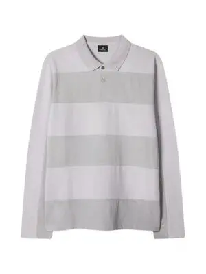 Paul Smith Block Stripe Rugby Polo Shirt - Grey