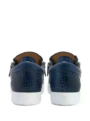 GIUSEPPE ZANOTTI Crocodile-effect Sneakers - Blue