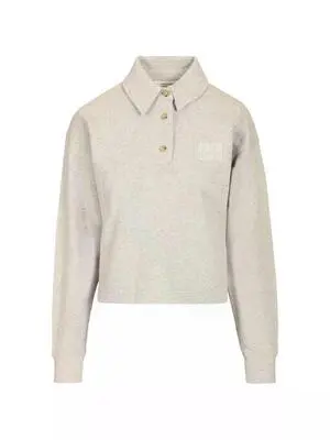 Maison Kitsuné Embroidered Polo Knitwear - Grey