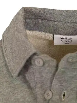 Maison Kitsuné Oversized Embroidered Polo Shirt - Grey