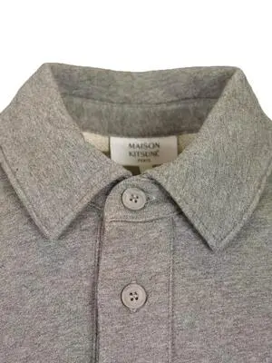Maison Kitsuné Oversized Embroidered Polo Shirt - Grey