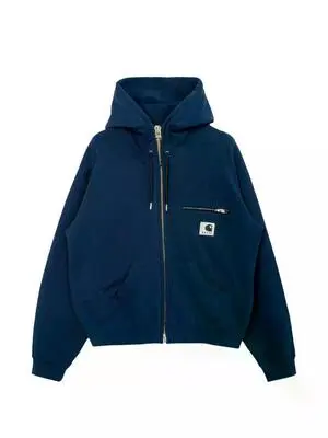 Sacai X Carhartt Wip Front-zip Hoodie - Blue
