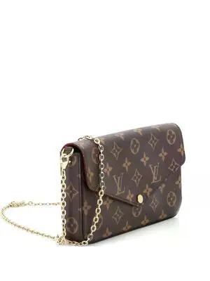 LOUIS VUITTON Felicie Pochette Monogram Canvas Crossbody Bag - Brown