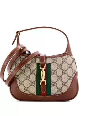 Gucci Jackie 1961 Gg Coated Canvas Mini Hobo Bag - Brown