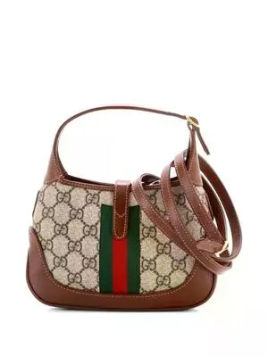 Gucci Jackie 1961 Gg Coated Canvas Mini Hobo Bag - Brown