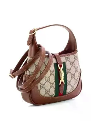 Gucci Jackie 1961 Gg Coated Canvas Mini Hobo Bag - Brown