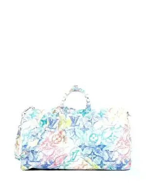 LOUIS VUITTON Keepall Bandouliere 50 Travel Bag Monogram Pastel Multicolor Limited Edition