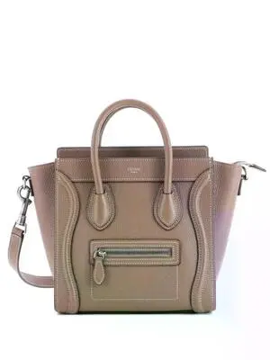 Celine Luggage Bag Grainy Leather Nano Crossbody Bag - Brown