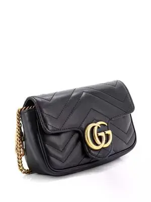 Gucci Gg Marmont Super Mini Flap Bag - Black