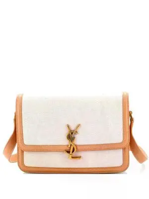 Saint Laurent Solferino Bag Canvas Medium Shoulder Bag - Neutrals