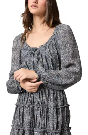 Paige Kenmare Floral Tiered Dress - Navy Multi