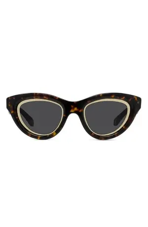 Loewe Anagram 53mm Cat Eye Sunglasses - Dark Havana/smoke